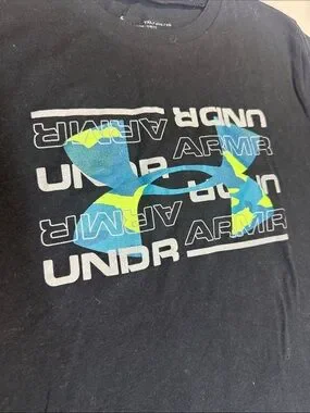 Under Armour | Shirts & Tops | Under Armour Navy Tee With Blue And ...